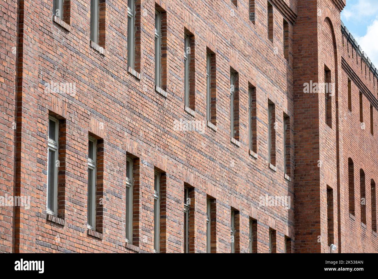 Old generic prison building in the city, jail exterior detail closeup ...