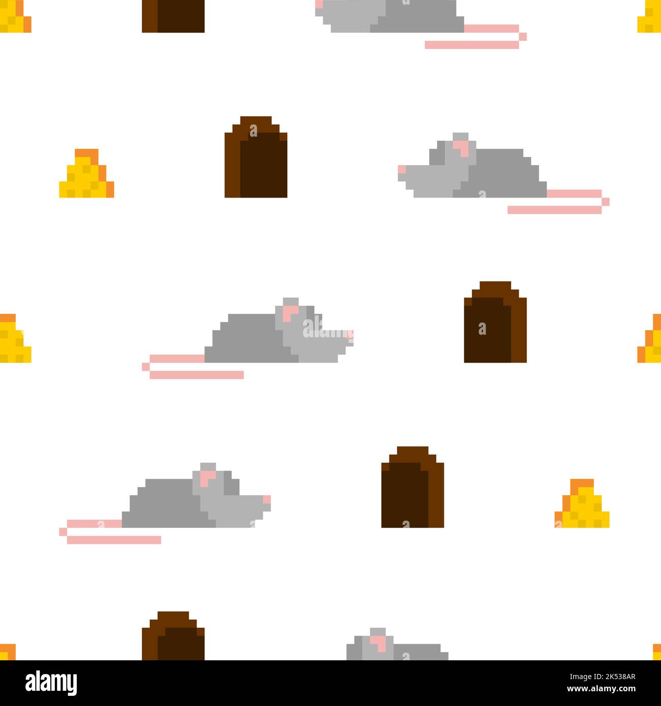 Pixel art Mouse and cheese Pattern seamless. 8 bit Baby fabric texture ...