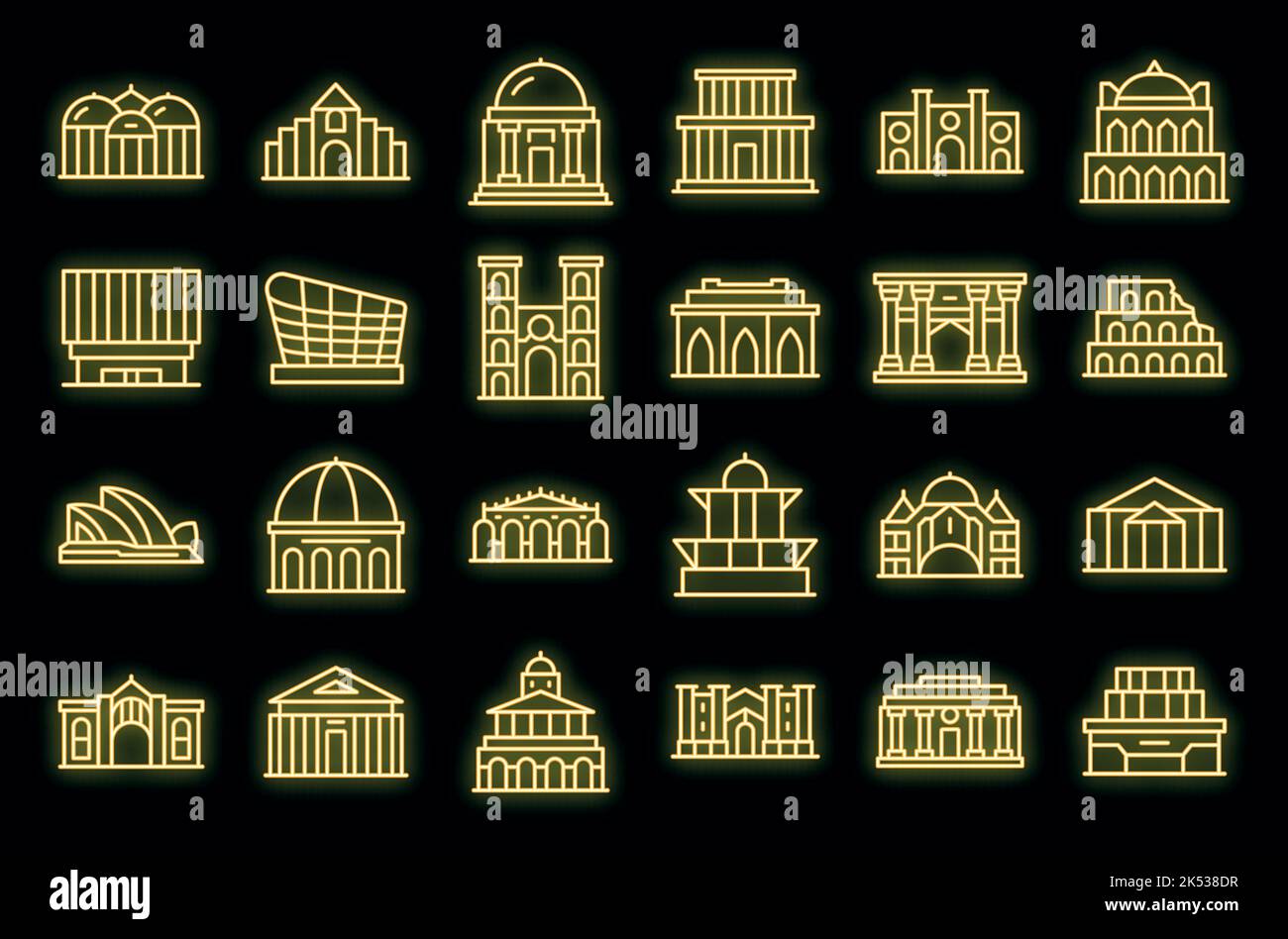 Opera house icons set outline vector. Architecture building. Historic ...