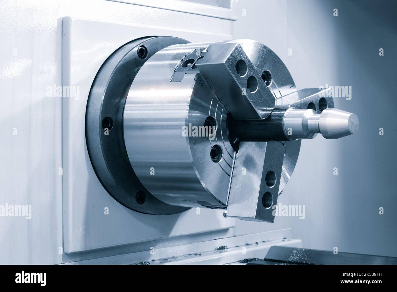 Metal machine tools industry. The lathe machine finishing cut the steel ...