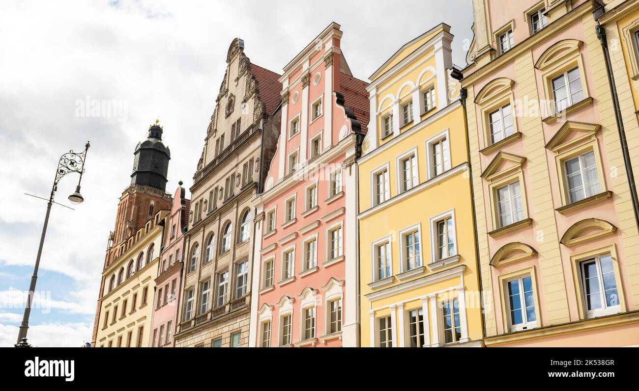 Wroclaw, Poland, main market square, beautiful Polish architecture ...