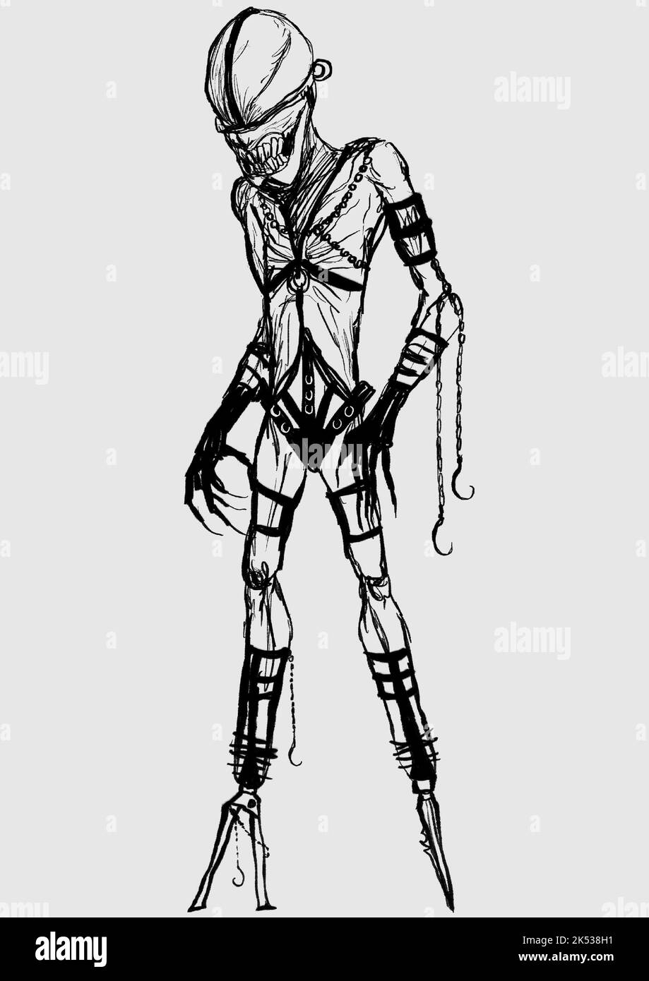 monstrous horror character illustration Stock Photo - Alamy