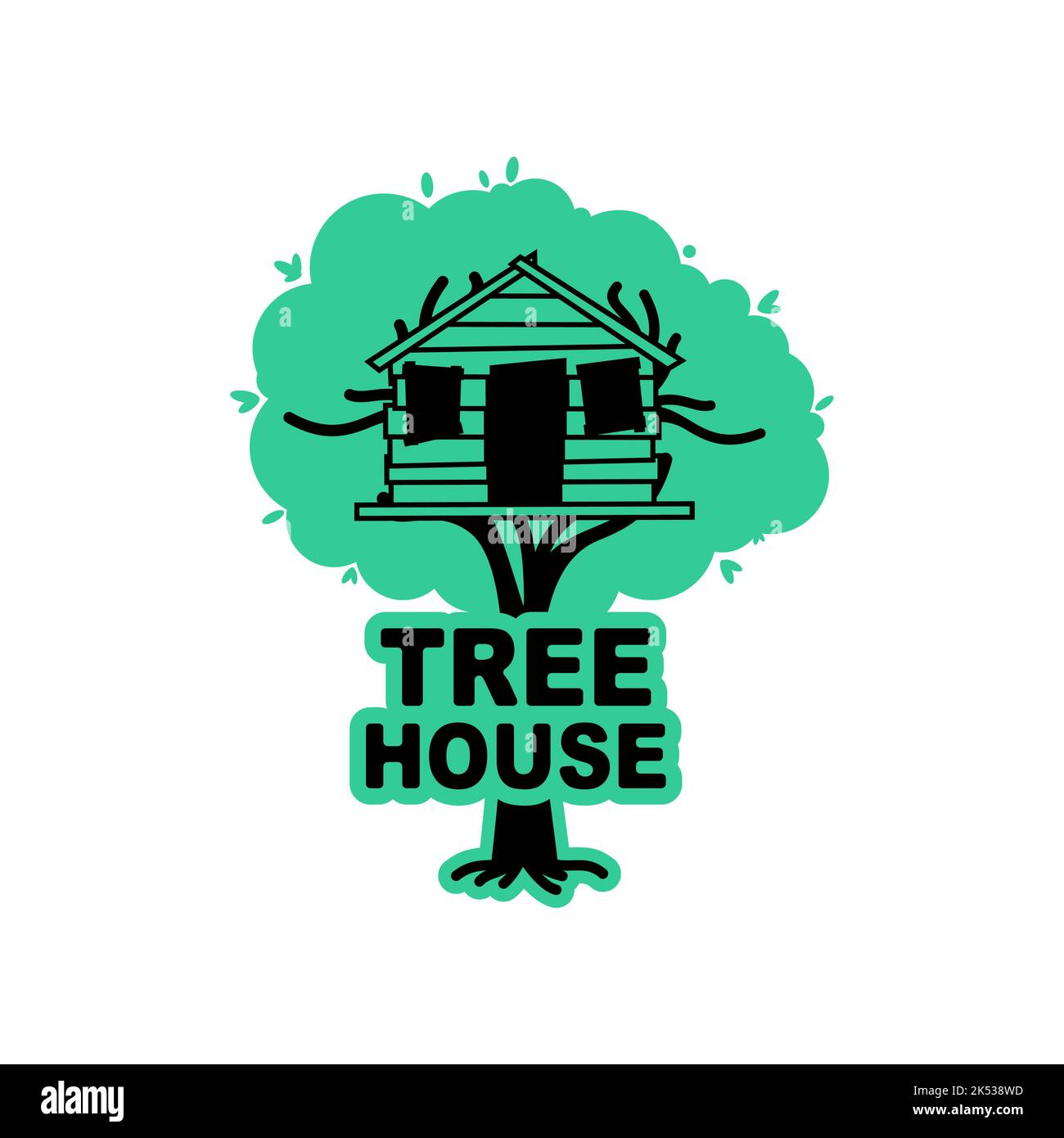 Tree house sign icon. Children's treehouse. Vector illustration Stock ...