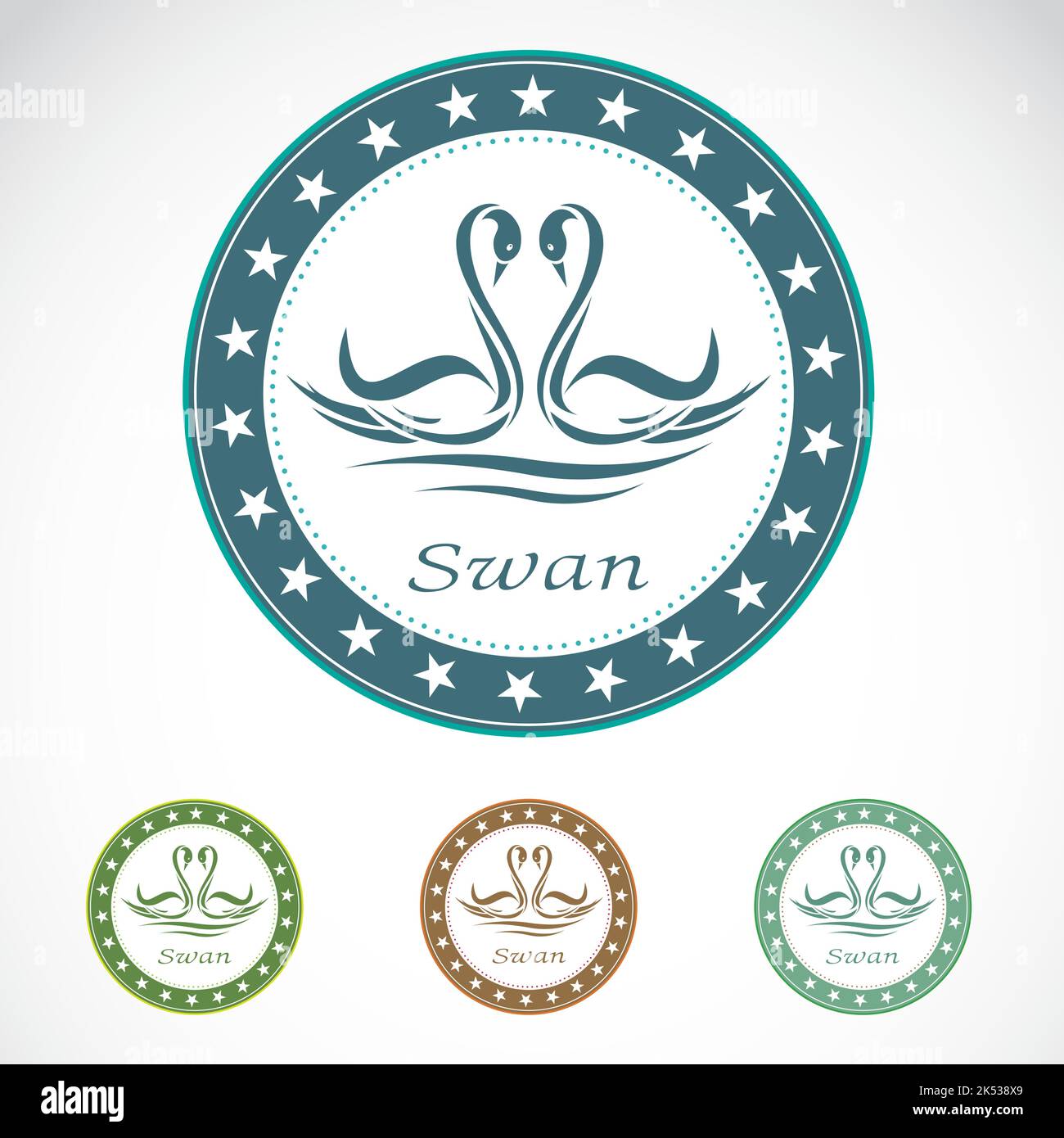 Set of vector swan label on white background. Easy editable layered ...
