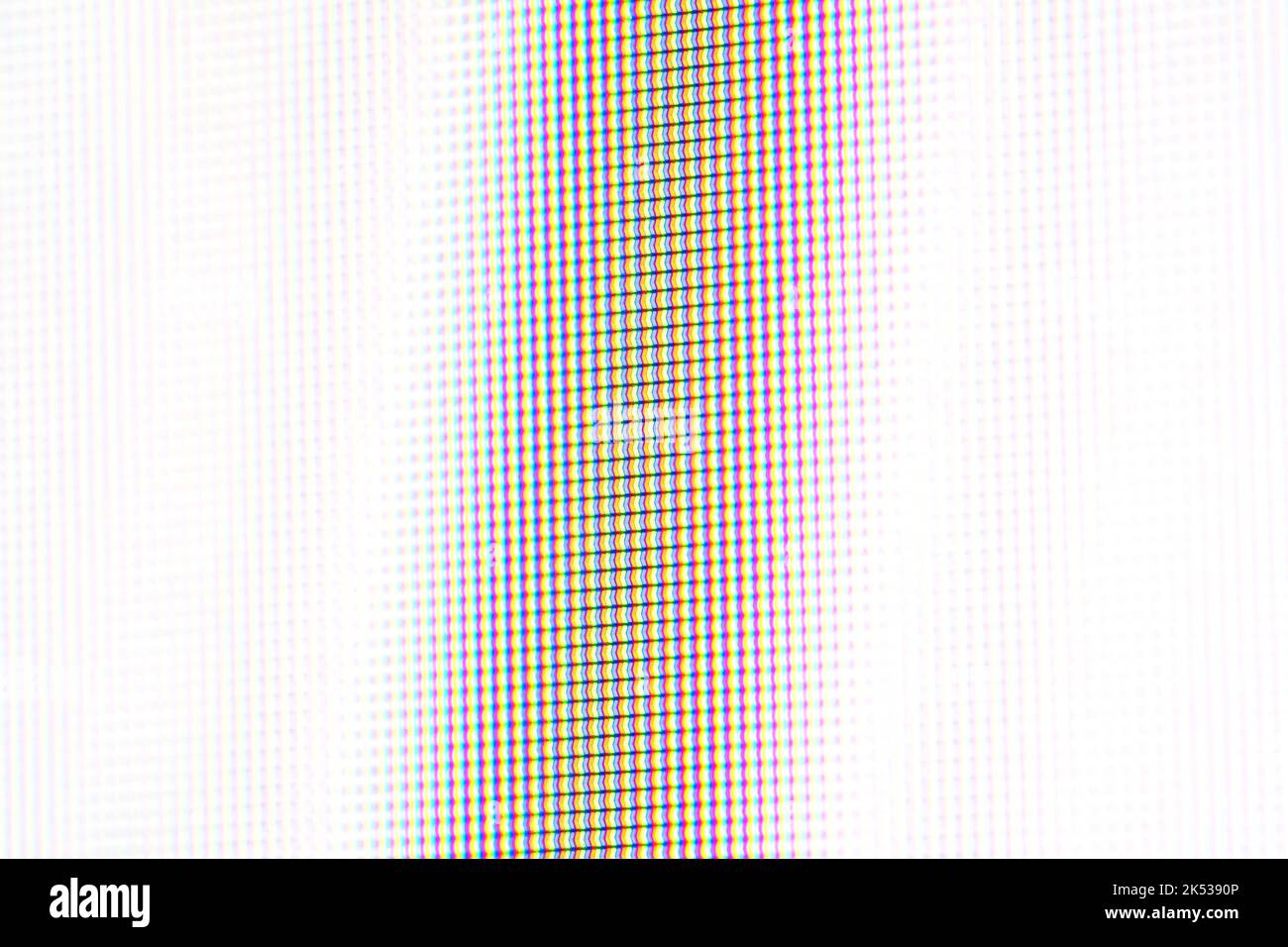 Simple white color LCD screen red green blue light RGB pixels visible ... Simple white color LCD screen red green blue light RGB pixels visible ...