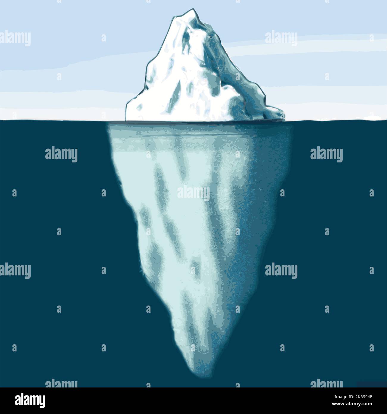 A vector illustration of the tip of an iceberg and the rest underwater ...