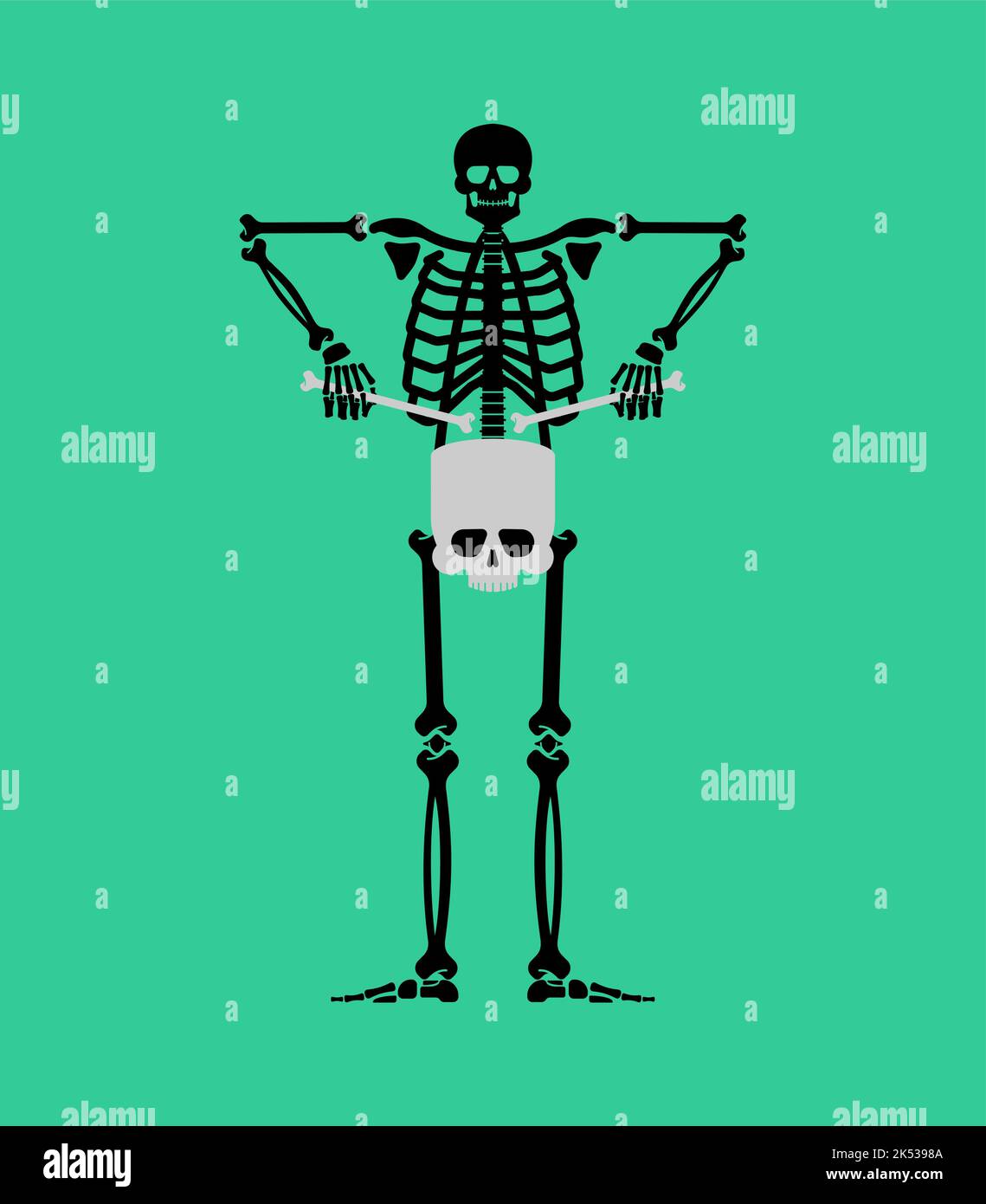 Skeleton with drum. Skeleton musician. trommel and dead Stock Vector ...