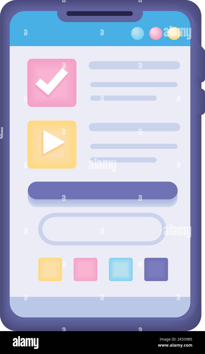 smartphone with ui template icon Stock Vector Image & Art - Alamy