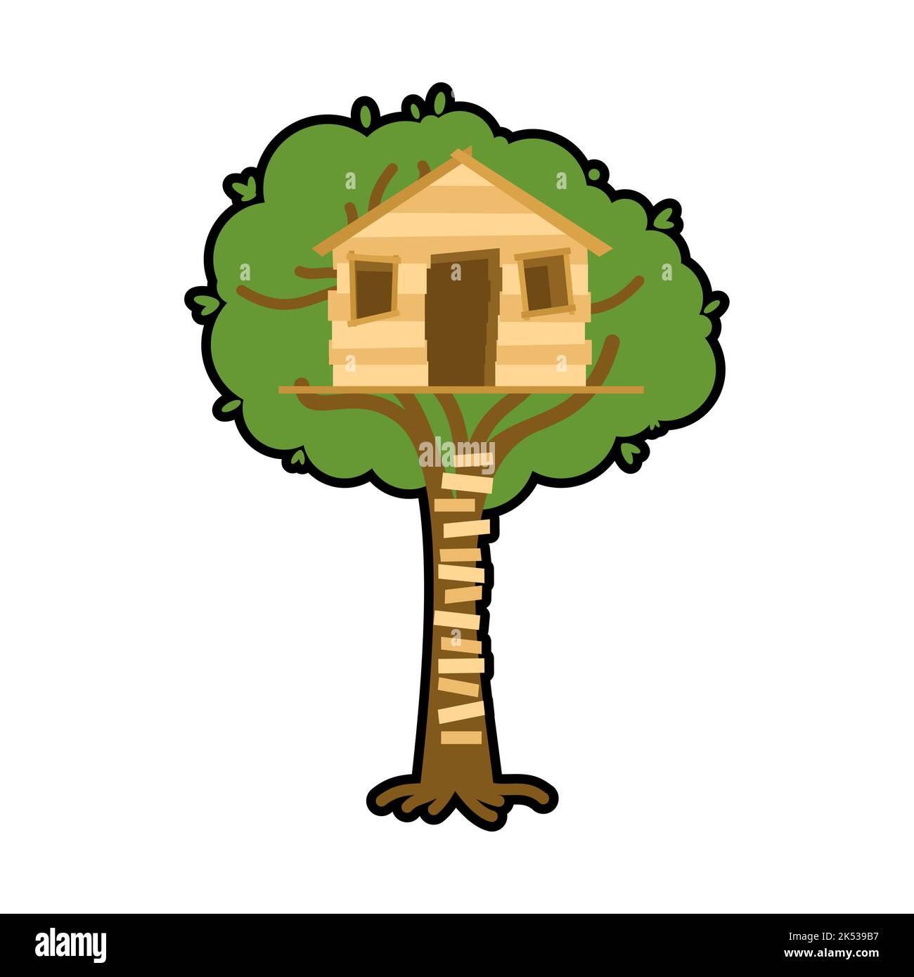 Tree house. Children's treehouse. Vector illustration Stock Vector ...