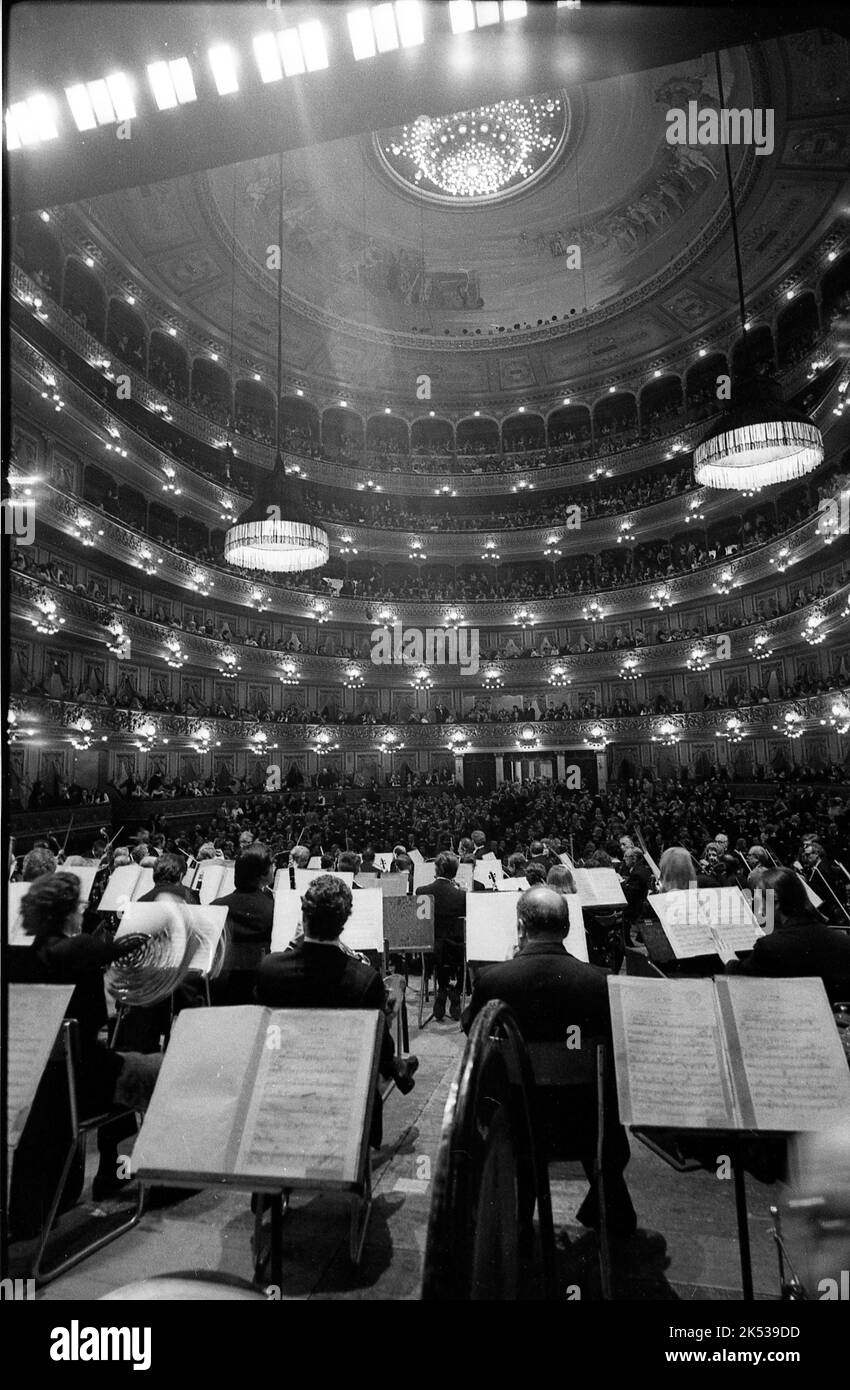 Jean Martinon, French music conductor, with the ORTF orchestra, Teatro ...