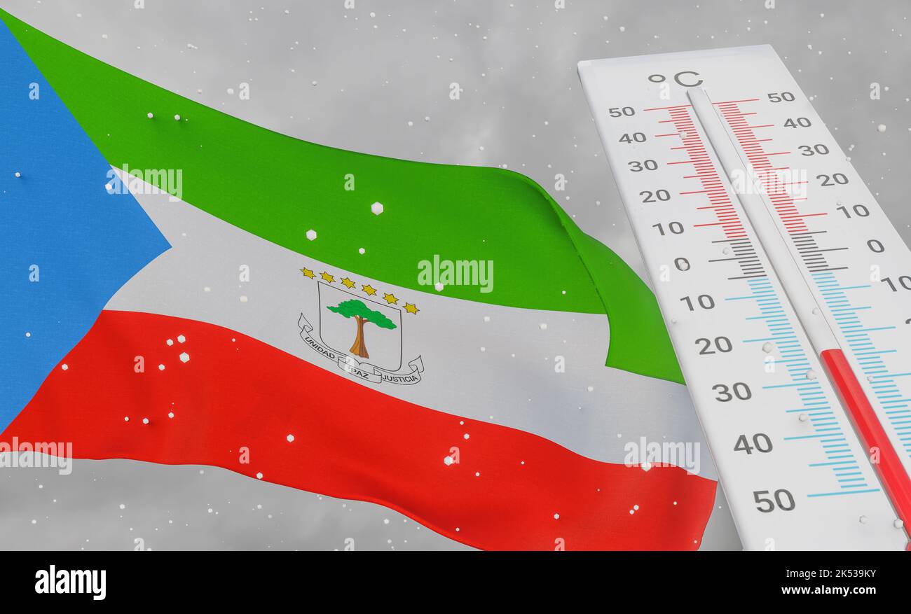 Winter in Equatorial Guinea with severe cold, negative temperature ...