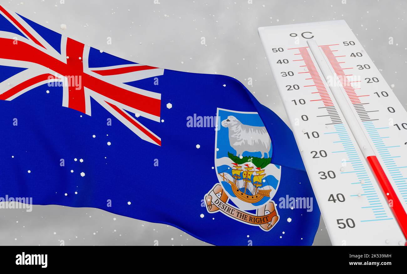 Flag falkland islands with thermometer hi-res stock photography and ...