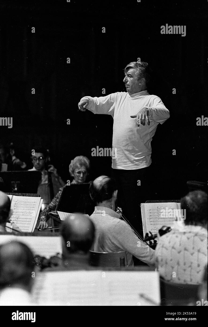 Peter Maag, Swiss conductor, rehearsing at the Teatro Colon, Buenos ...