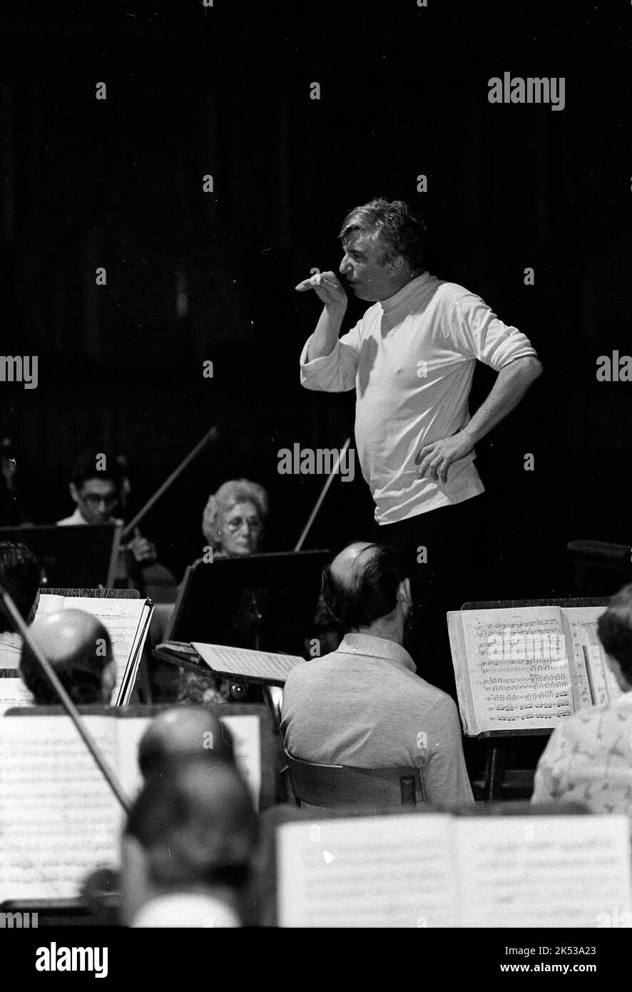 Peter Maag, Swiss conductor, rehearsing at the Teatro Colon, Buenos ...