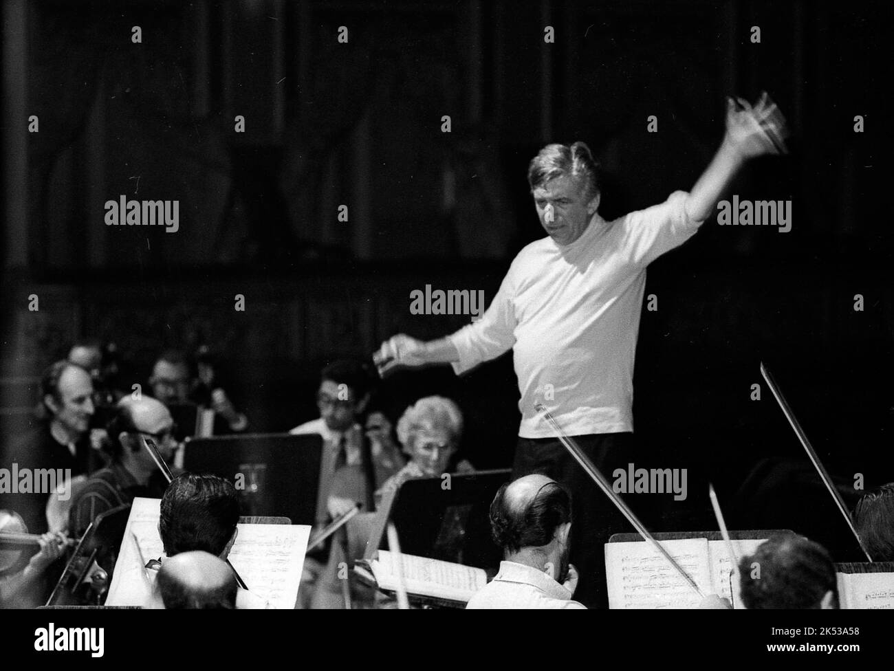 Peter Maag, Swiss conductor, rehearsing at the Teatro Colon, Buenos ...