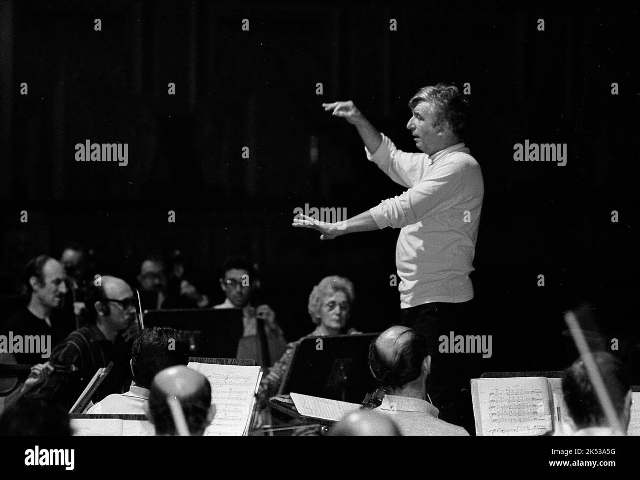 Peter Maag, Swiss conductor, rehearsing at the Teatro Colon, Buenos ...