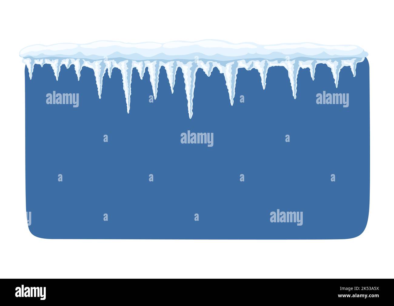 Winter background with icicles. Merry Christmas and Happy New Year card ...
