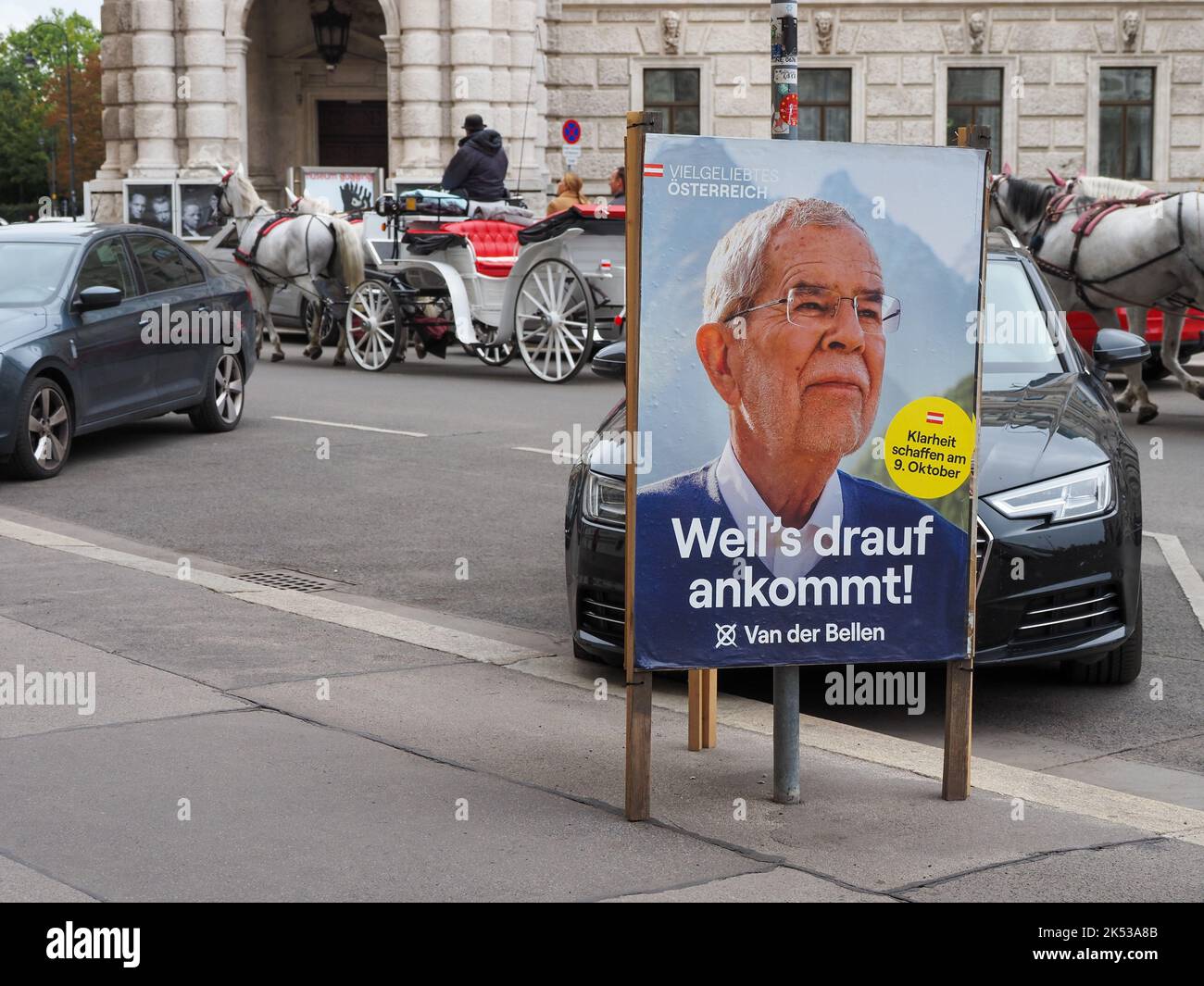 Election poster of the incumbent Alexander Van der Bellen for the ...
