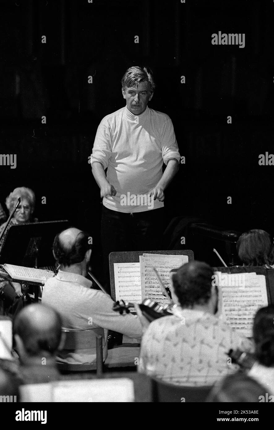 Peter Maag, Swiss conductor, rehearsing at the Teatro Colon, Buenos ...
