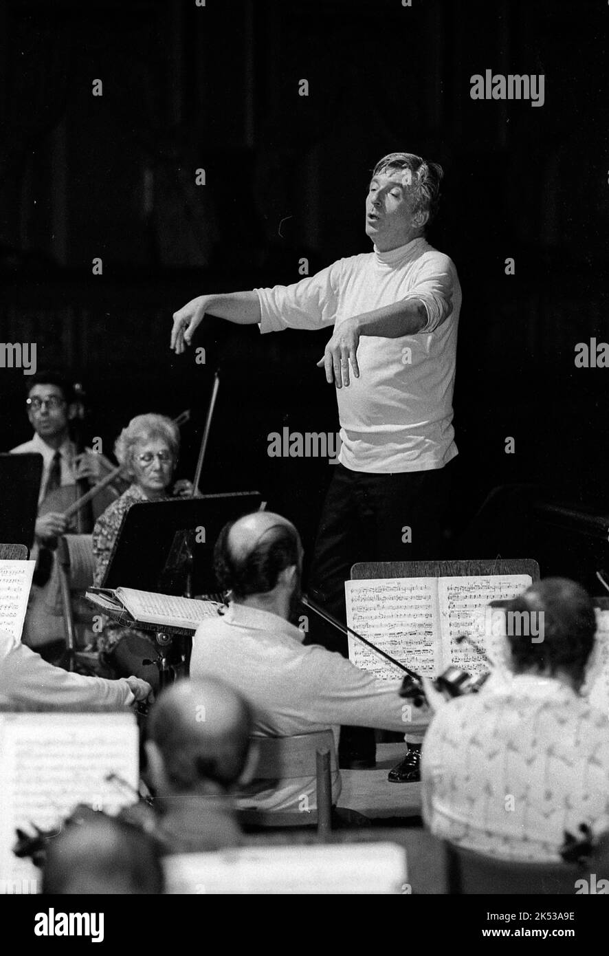 Peter Maag, Swiss conductor, rehearsing at the Teatro Colon, Buenos ...