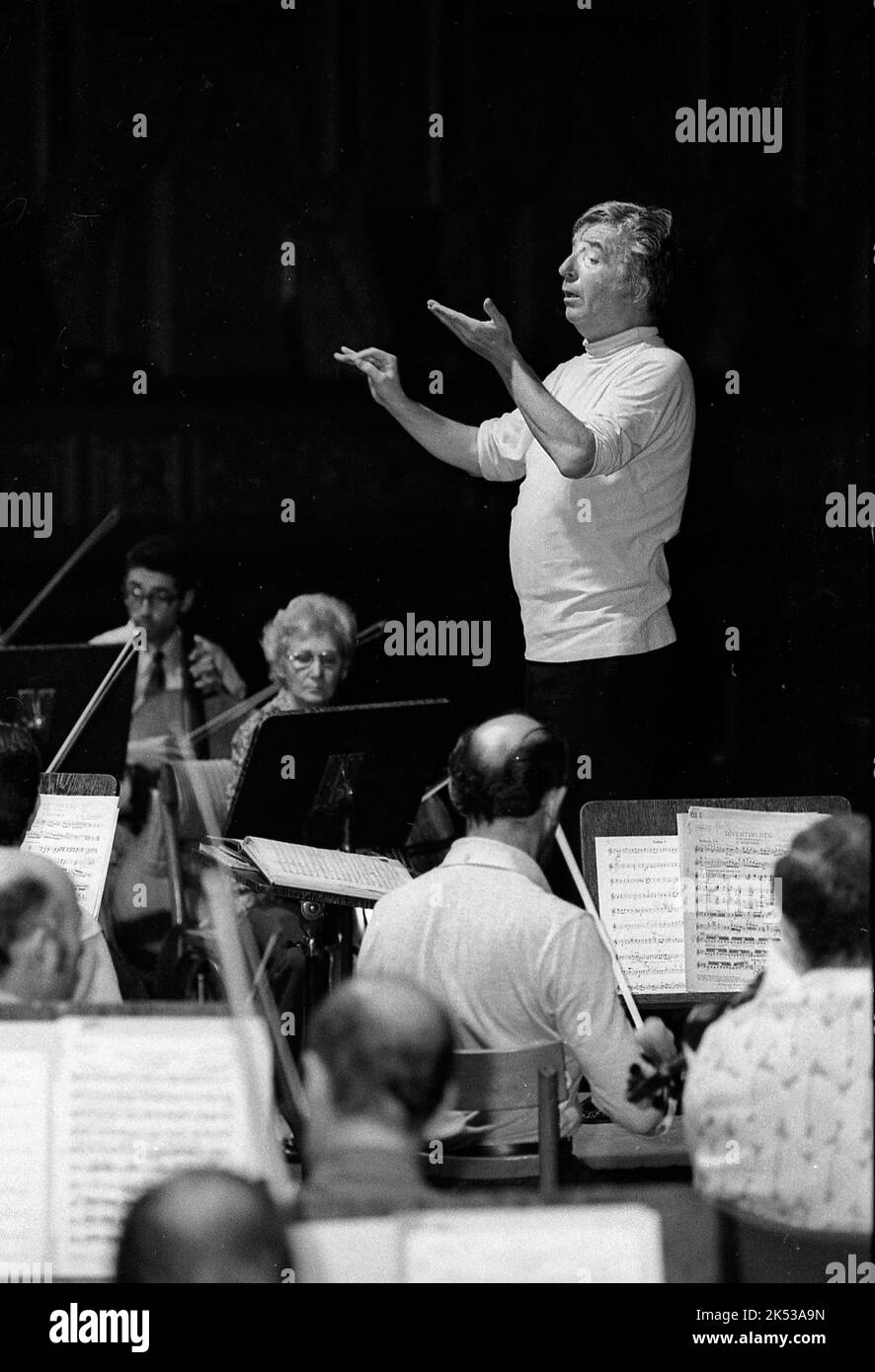 Peter Maag, Swiss conductor, rehearsing at the Teatro Colon, Buenos ...