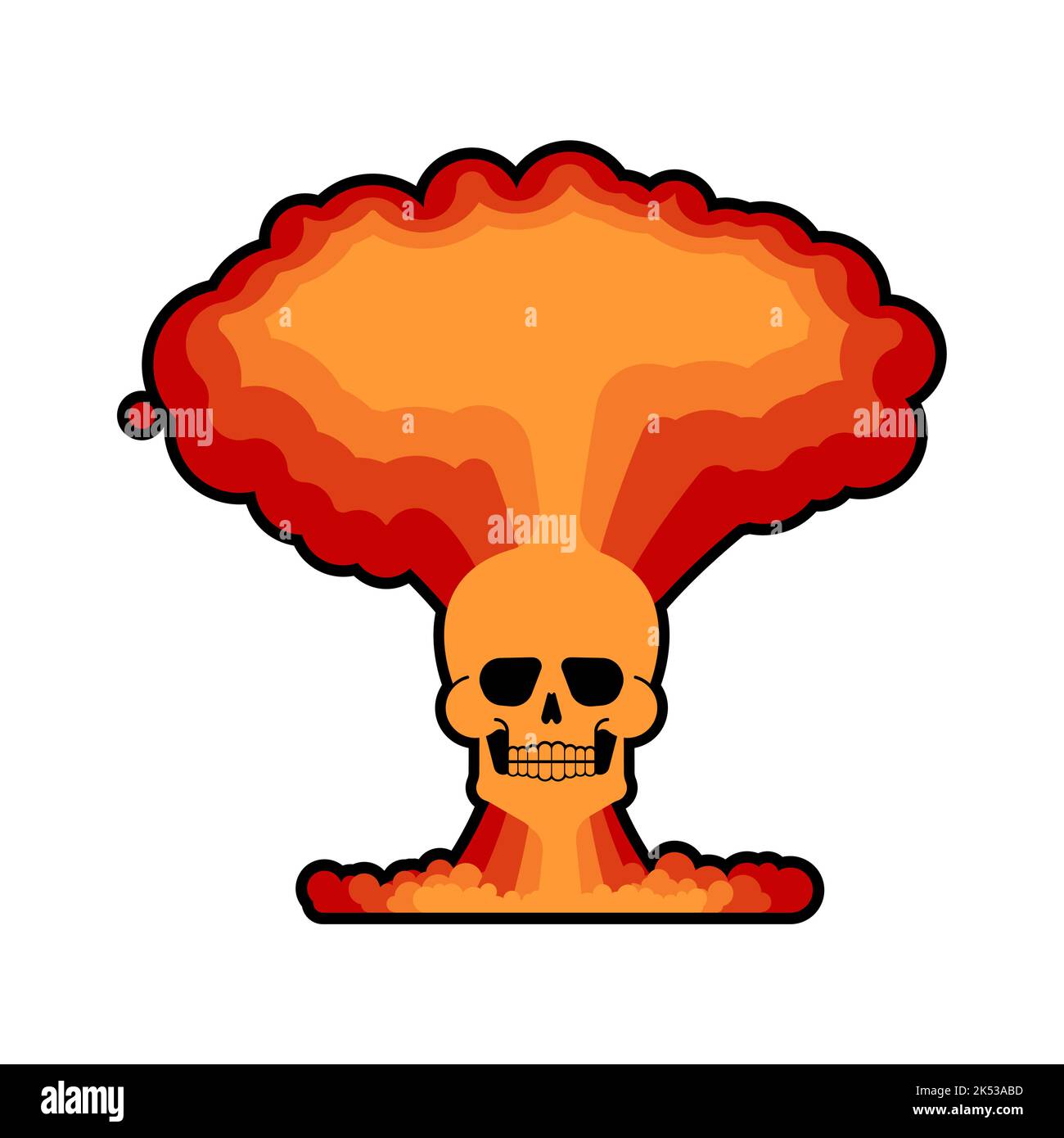 Nuclear explosion skull isolated. Atomic mushroom from nuclear bomb ...