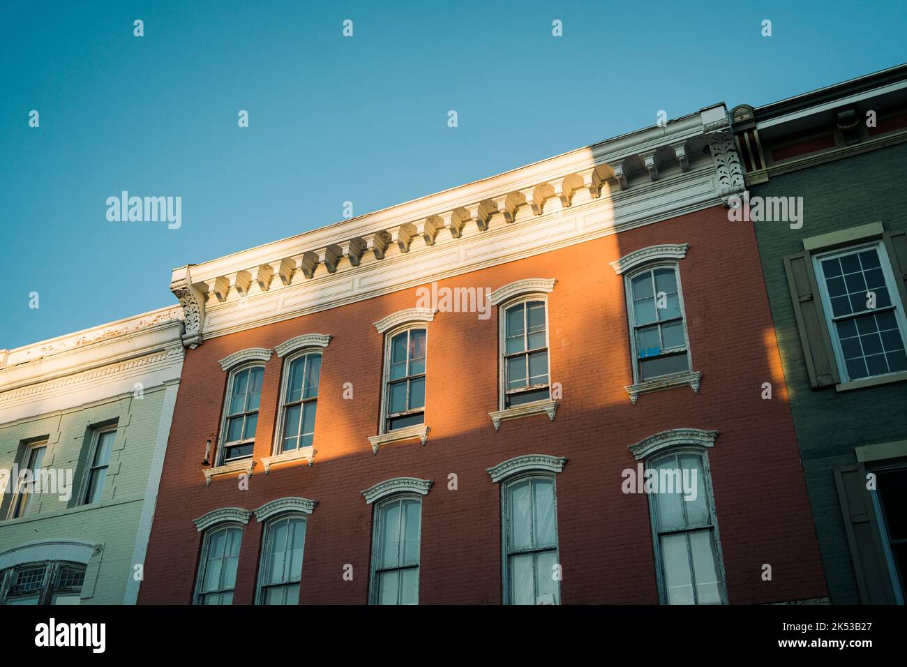 Architecture on Wall Street, in the Stockade District, Kingston, New ...