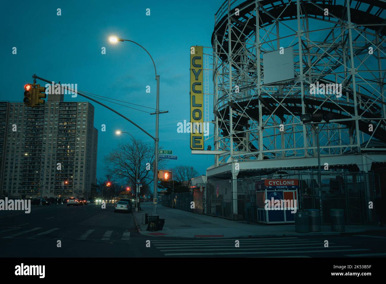 The Cyclone at night, Coney Island, Brooklyn, New York Stock Photo - Alamy
