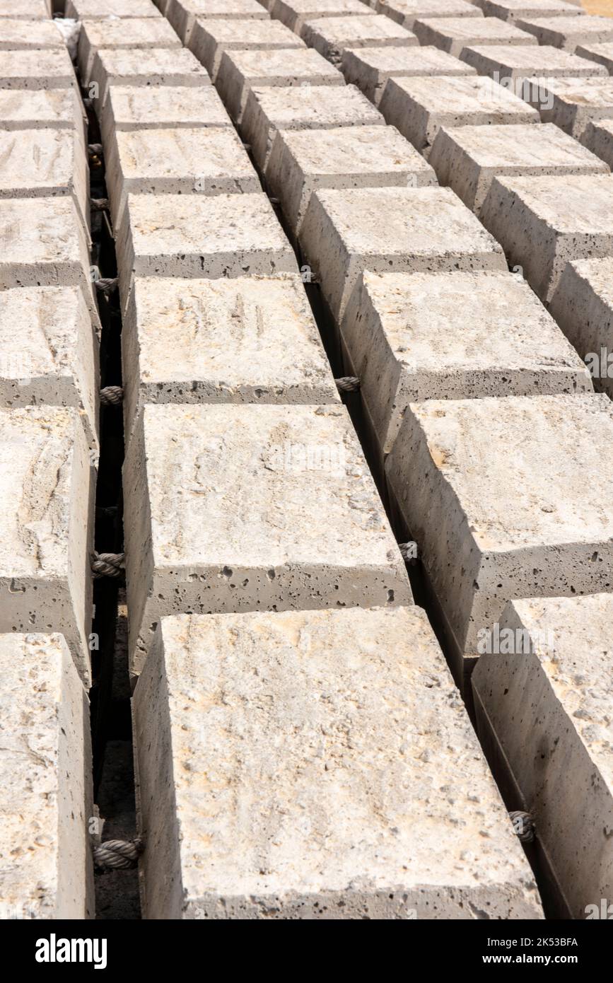 abstract image of concrete blocks re-enforcement structure i lines and ...
