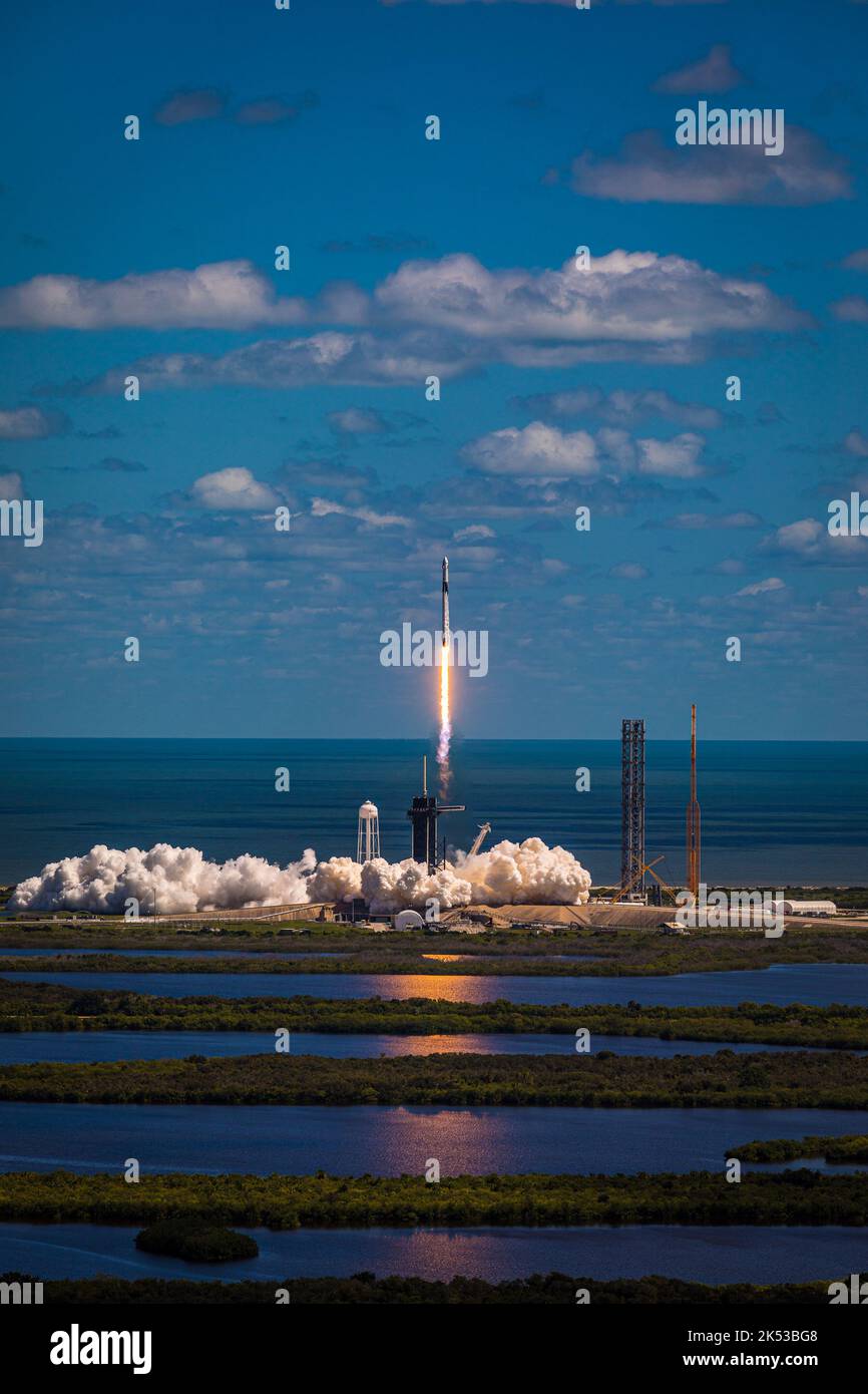 Florida, US, October 5, 2022. SpaceX rocket launch with Crew-5 mission takes place at the ...