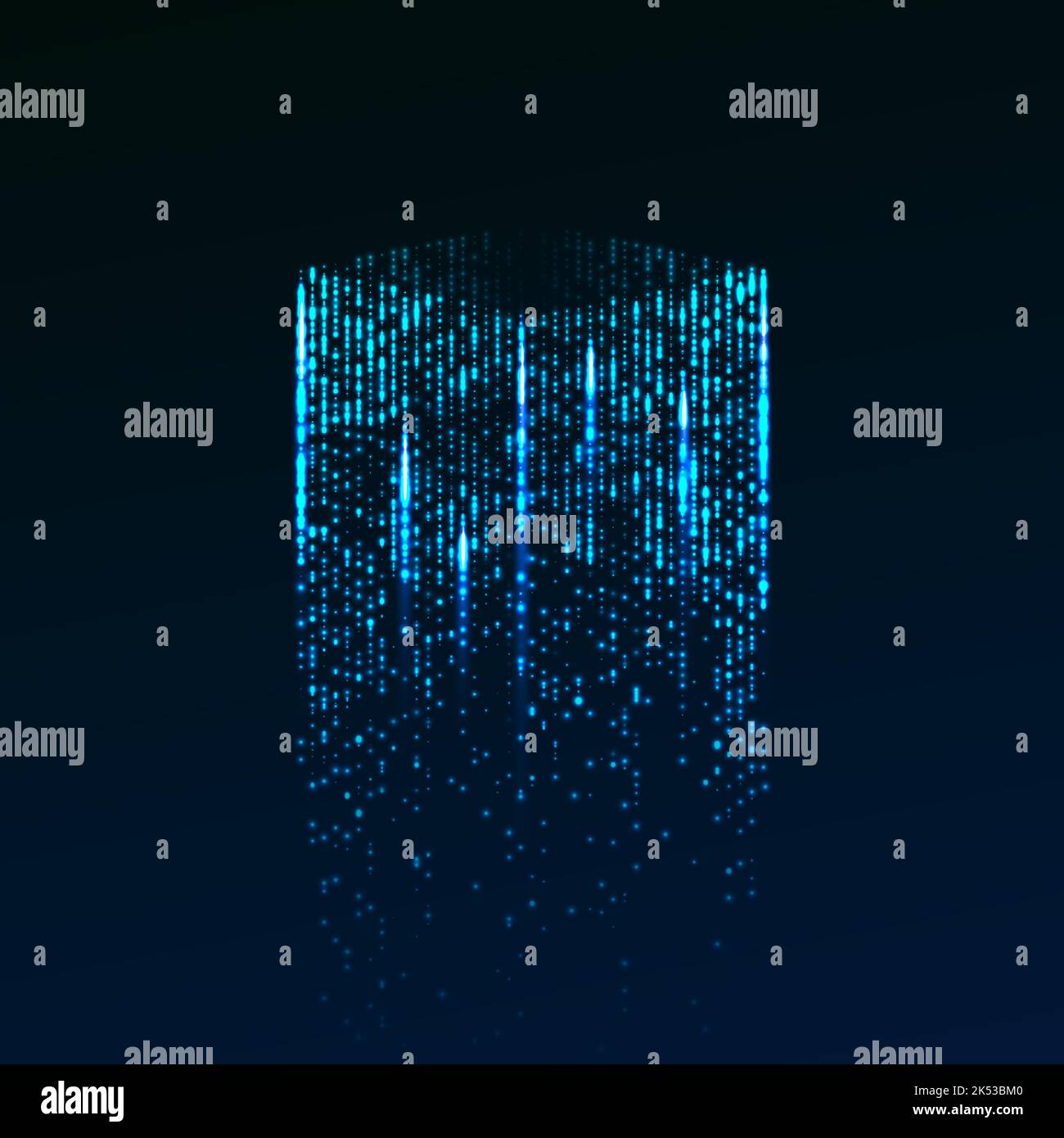 3D big data cube made of glowing particles. Isometric bright box with ... 3D big data cube made of glowing particles. Isometric bright box with ...