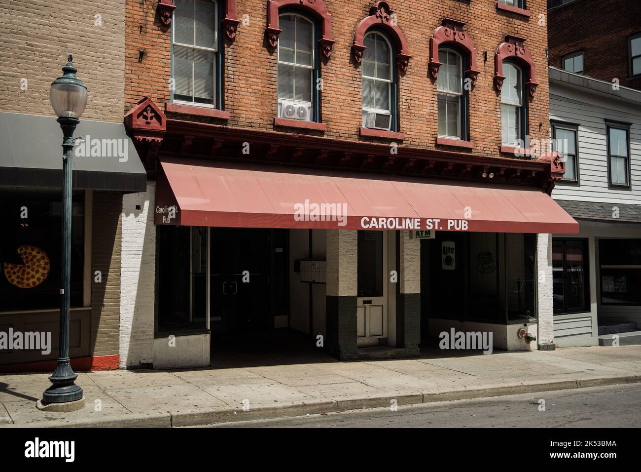 Caroline Street Pub vintage sign, Saratoga Springs, New York Stock ...