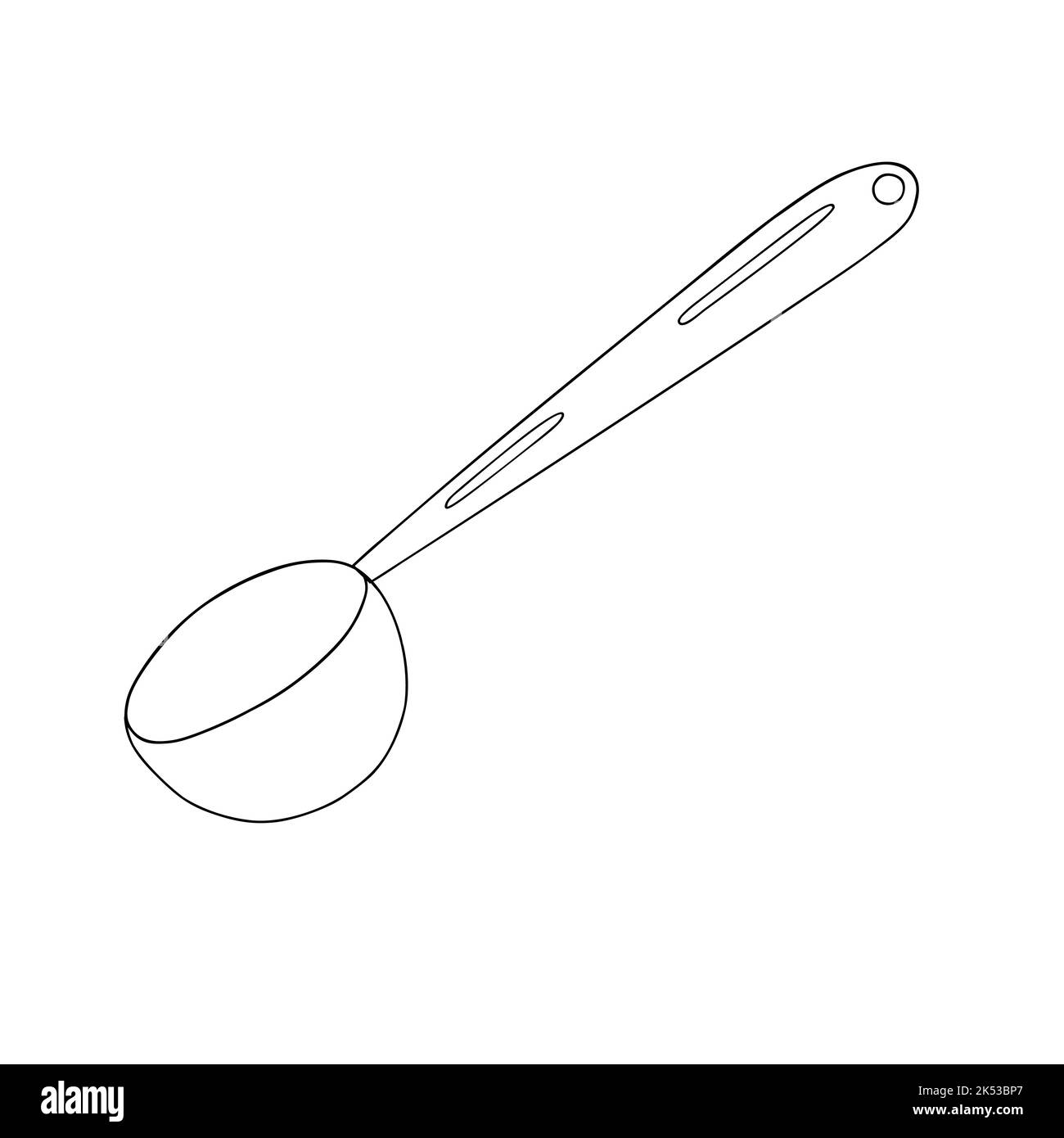 Tea, coffee or spice spoon outline doodle hand drawn vector ...