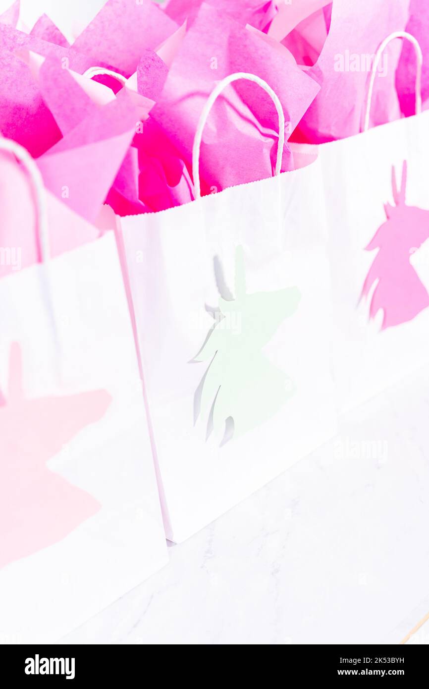 Unicorn Birthday Party favors Stock Photo - Alamy