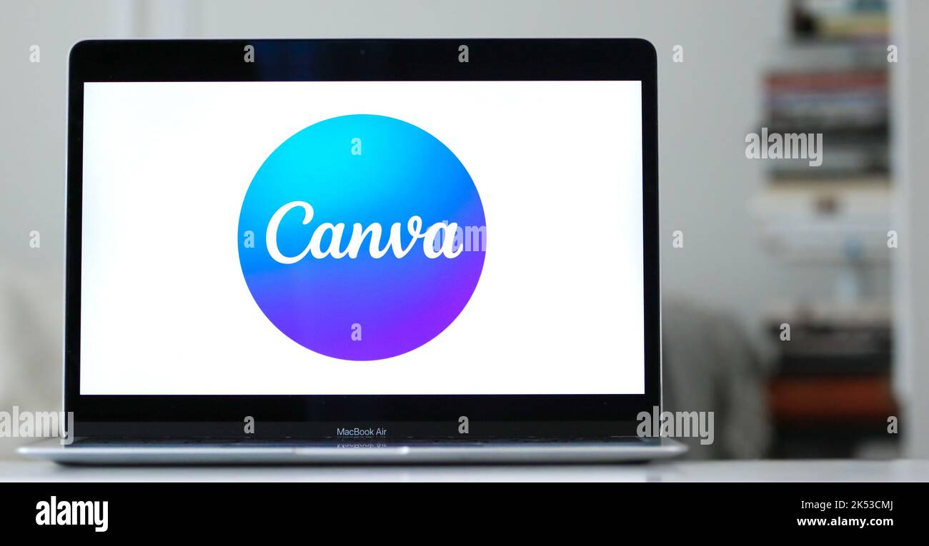 The logo of Canva, an Australian web-based graphic-design platform ...
