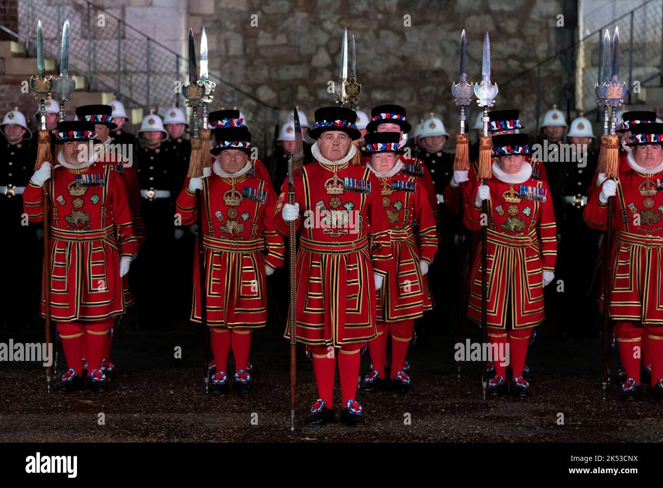 Yeoman Wardens as General Sir Gordon Messenger is presented with the ...