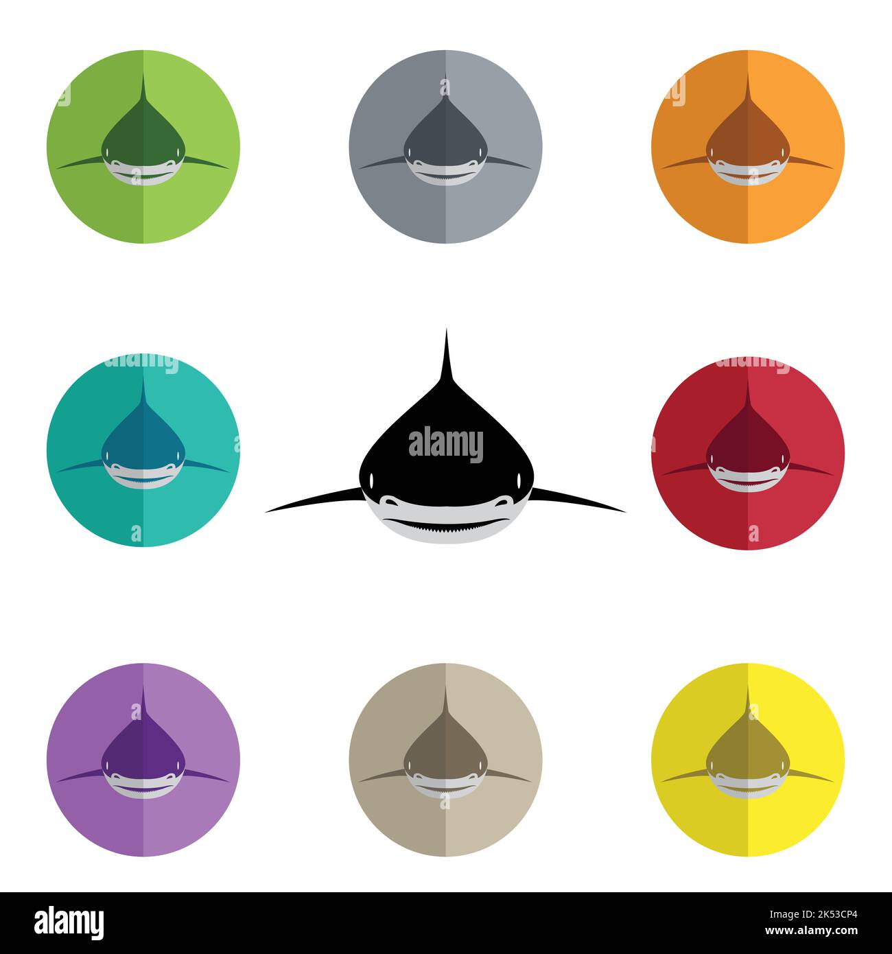 Vector group of sharks on white background. Easy editable layered vector illustration. Wild ...