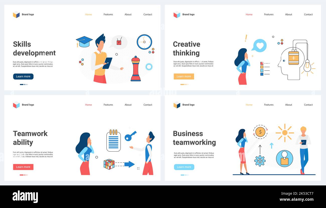 Business data report, finance analysis set vector illustration. Cartoon ...