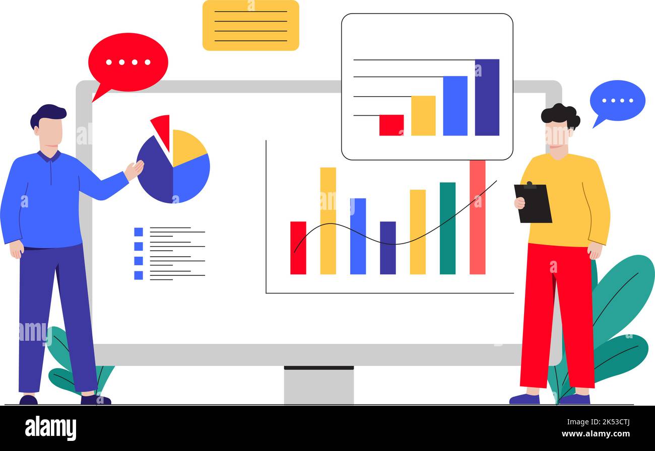 An illustration of project planning, cooperation, and workflow process ...