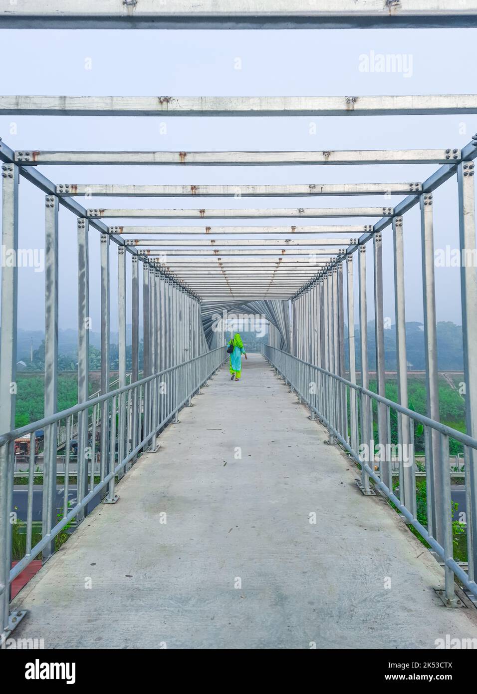 Happy woman tourist walking and admiring the unique interior of the ...