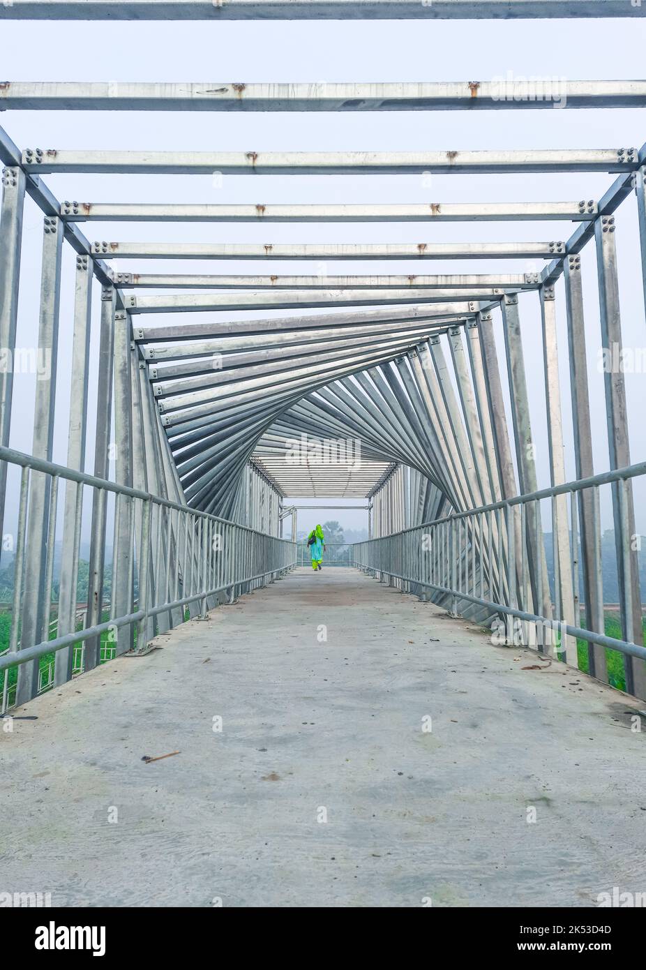 Happy woman tourist walking and admiring the unique interior of the ...