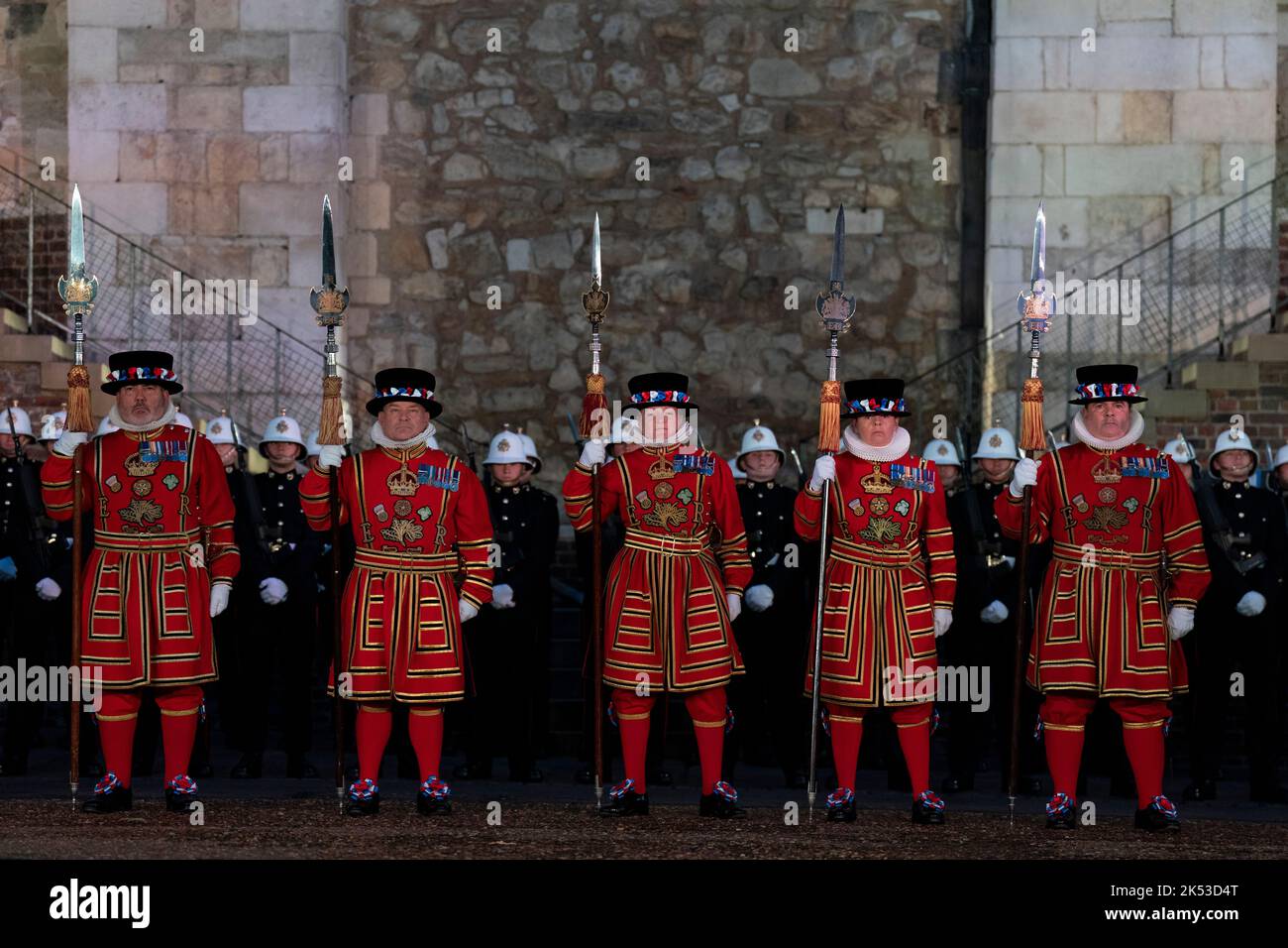 Yeoman Wardens as General Sir Gordon Messenger is presented with the ...