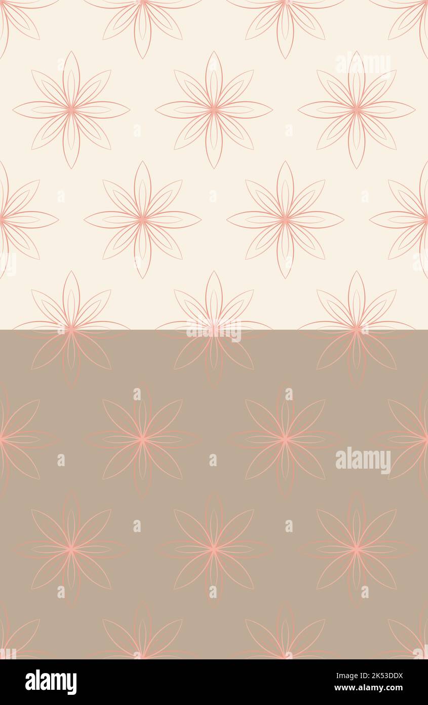 Linear Floral Ornament. Floral design Seamless Pattern. Elegant vector ...