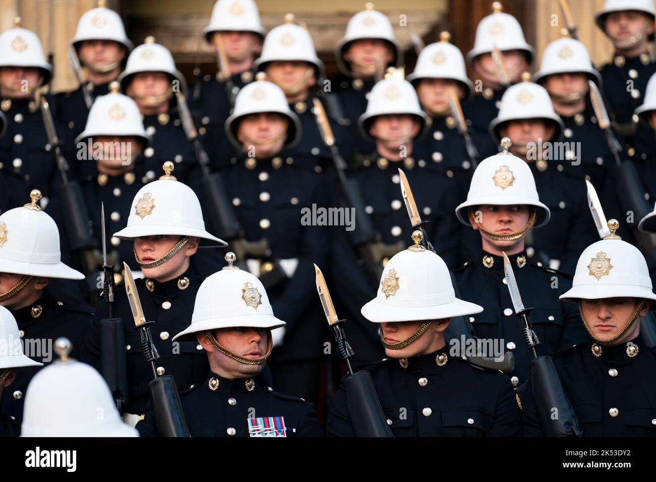Royal Marines prepare before General Sir Gordon Messenger is presented ...