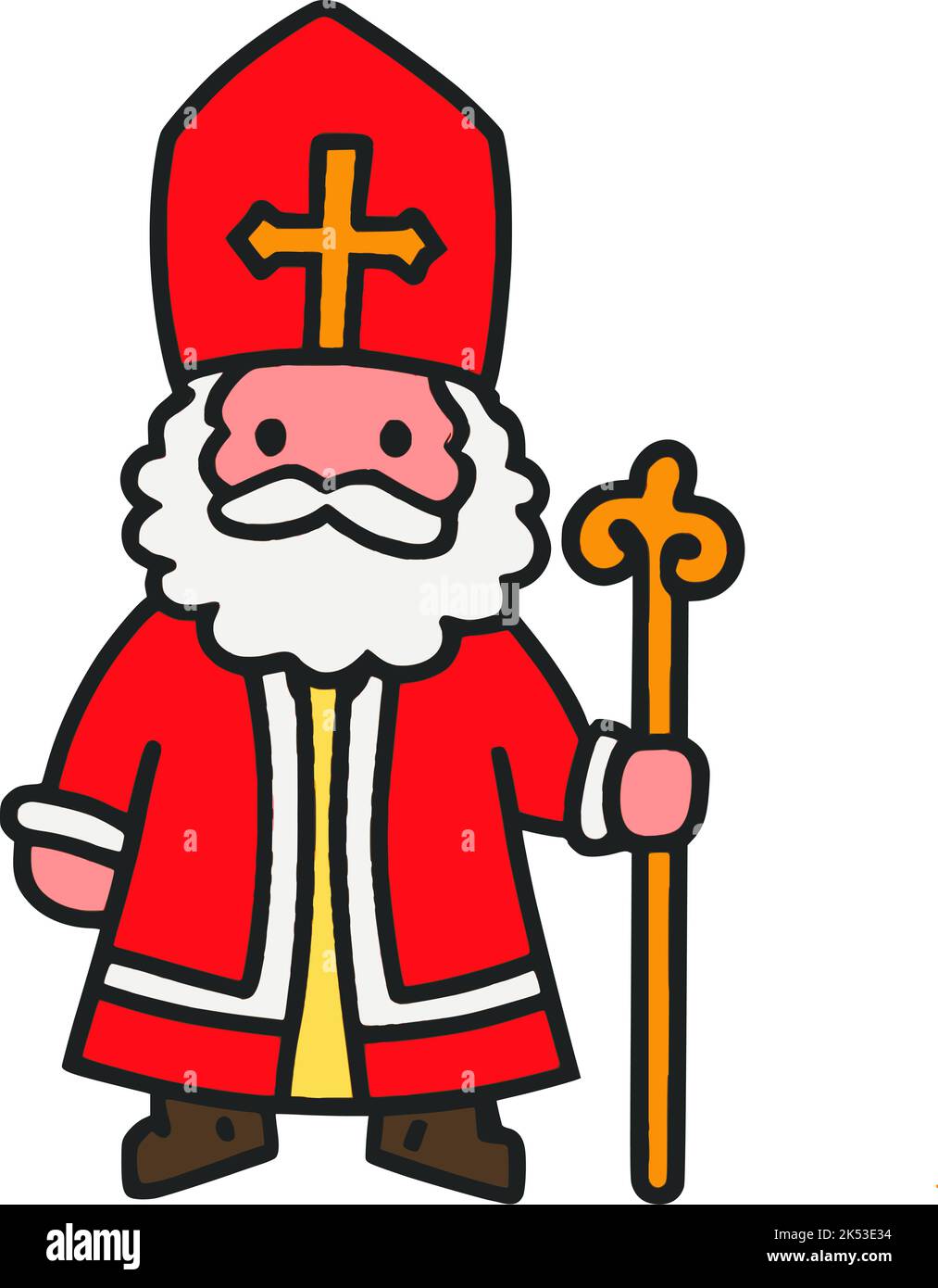 An illustration of a Santa Claus Christmas cartoon line Stock Vector ...