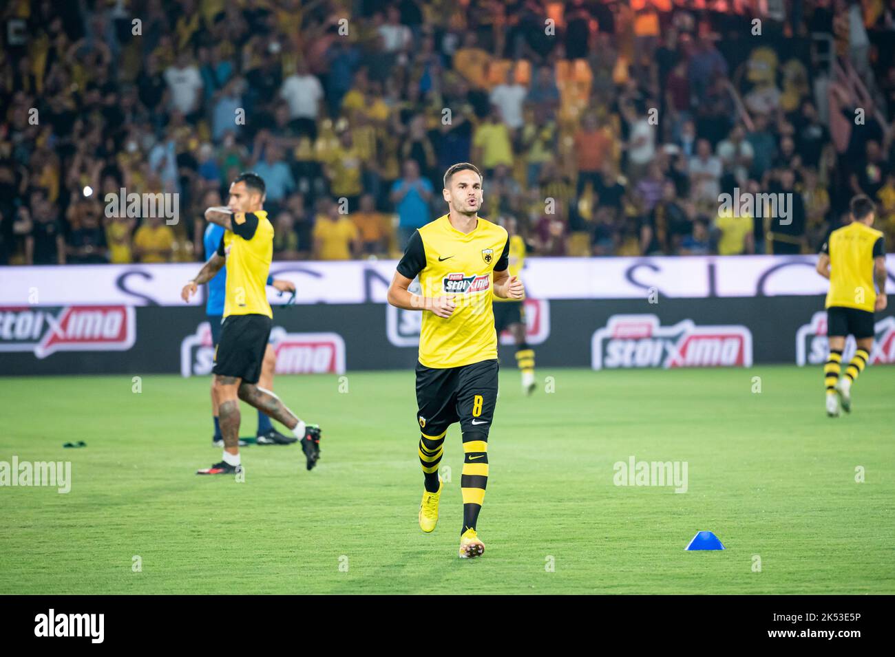 Athens, Lombardy, Greece. 3rd Oct, 2022. 8 MIJAT GACINOVIC of AEK ...