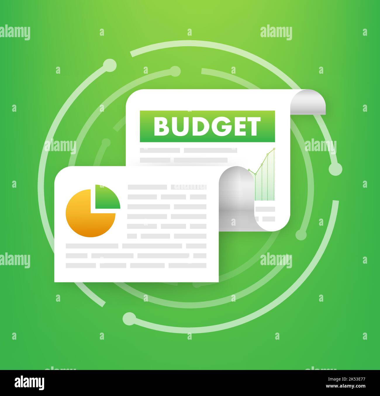 Financial or budget analysis. Budget File management. Cash flow. Vector ...