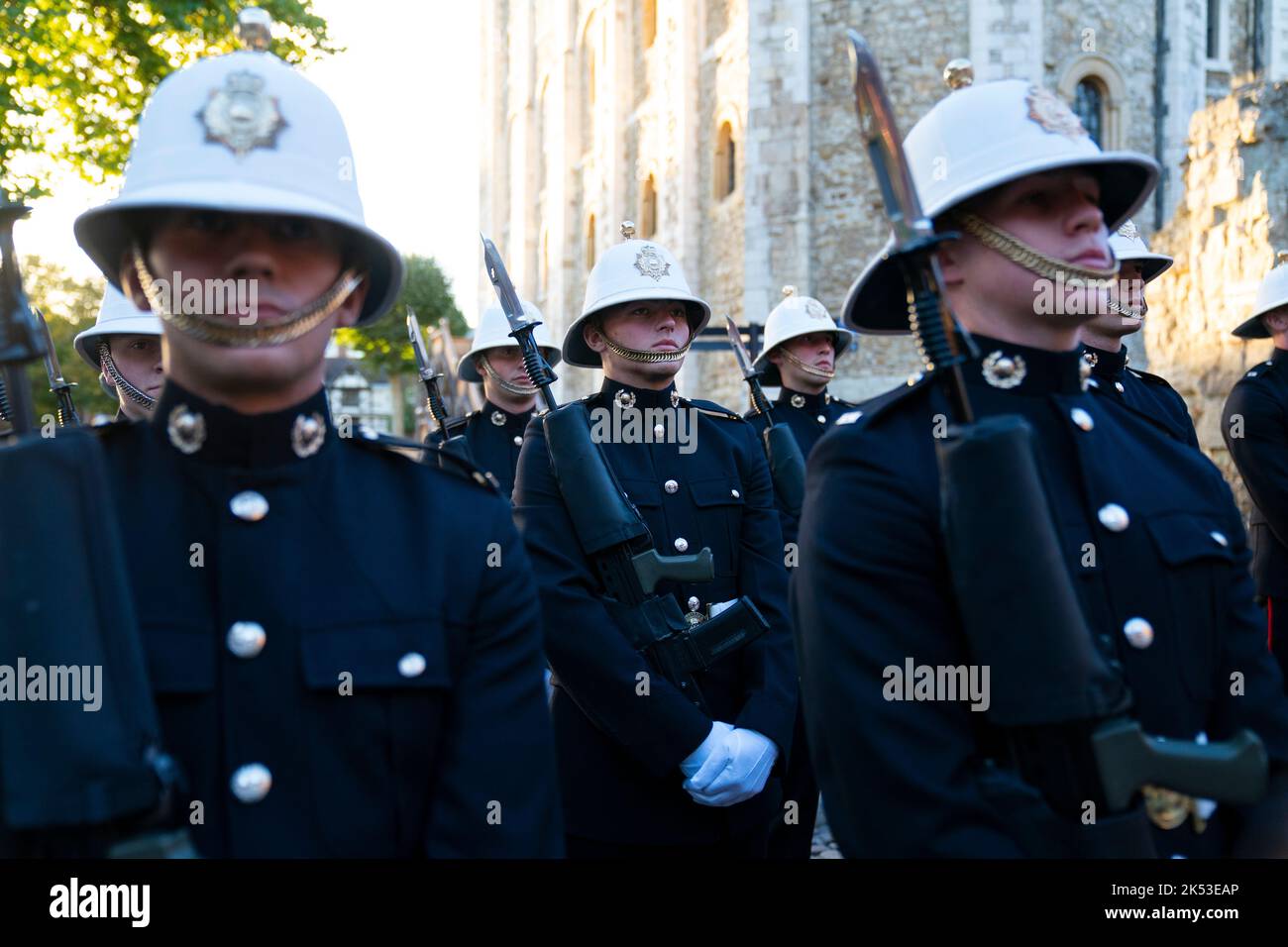 Royal Marines prepare before General Sir Gordon Messenger is presented ...