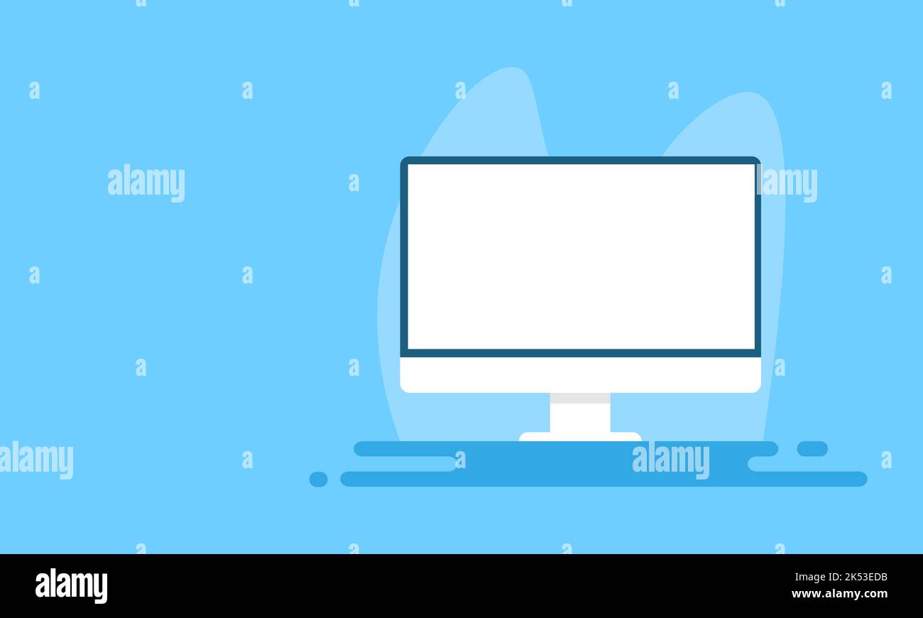 Modern computer monitor display with blank screen isolated on white background Stock Vector ...