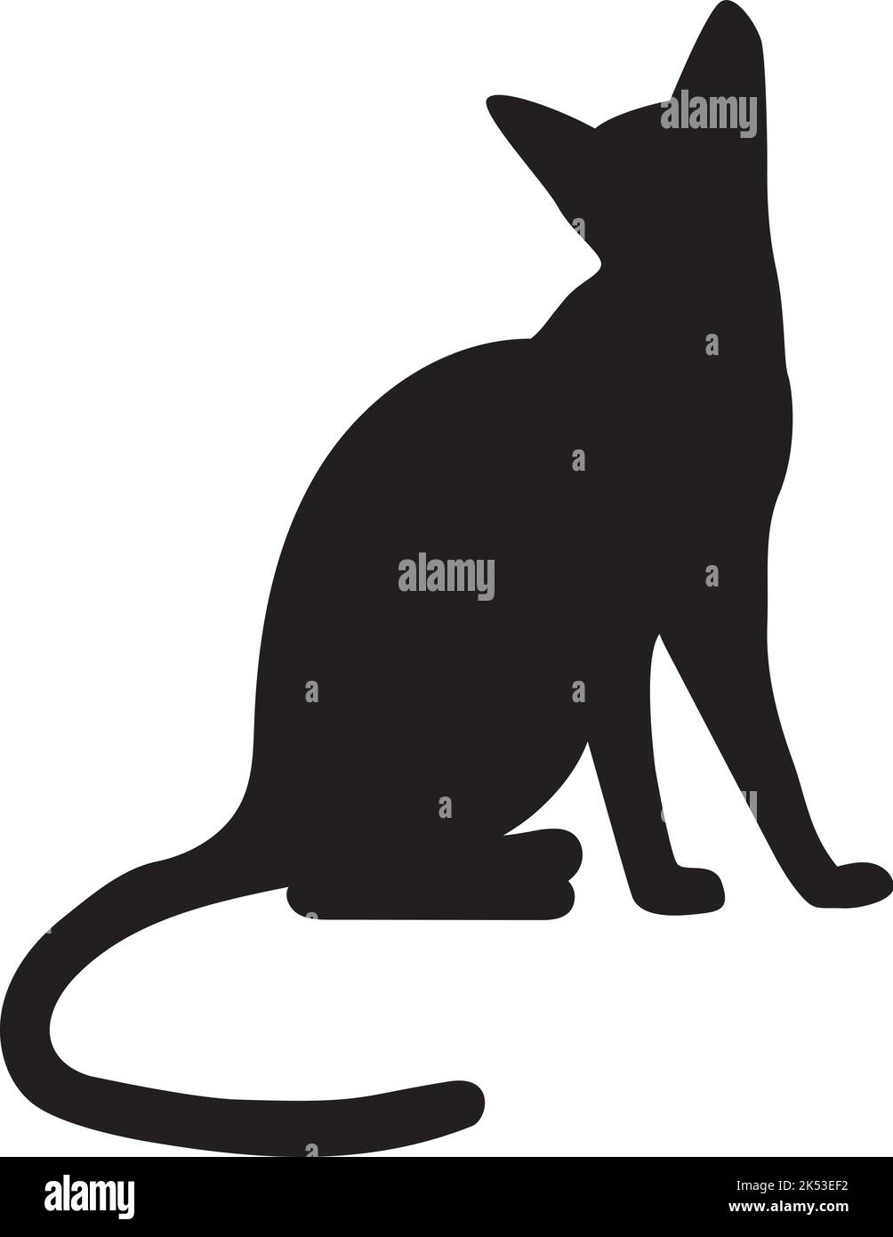 Black cat sitting in Stock Vector Images - Alamy